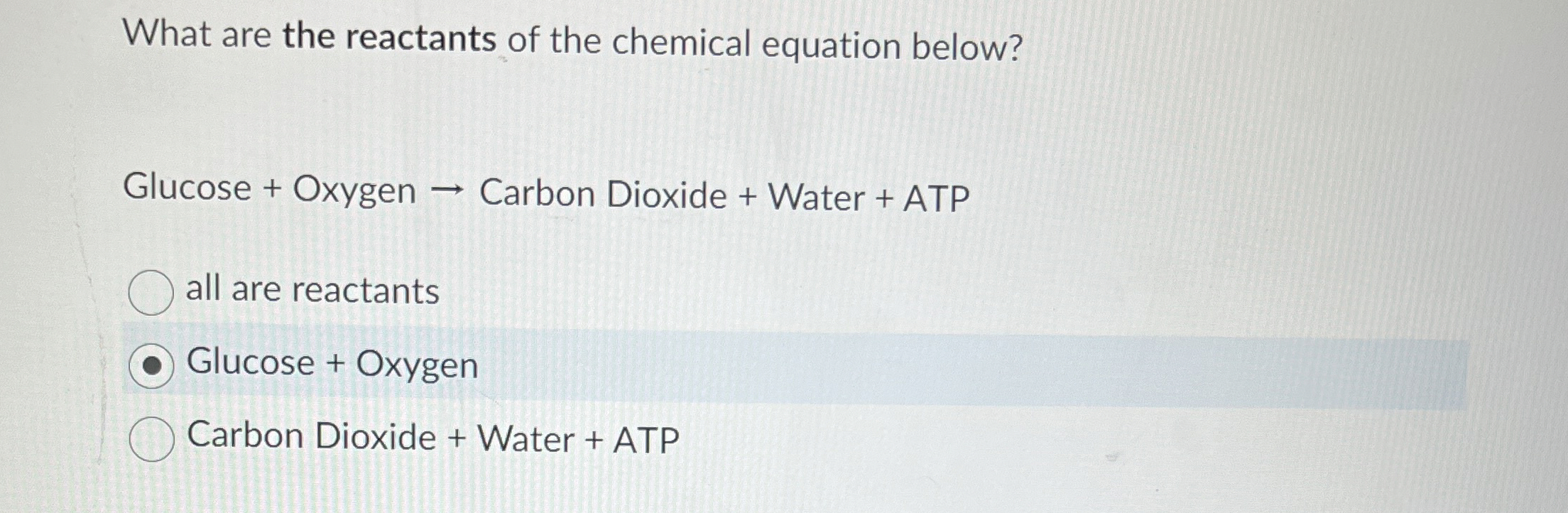 Solved What are the reactants of the chemical equation | Chegg.com