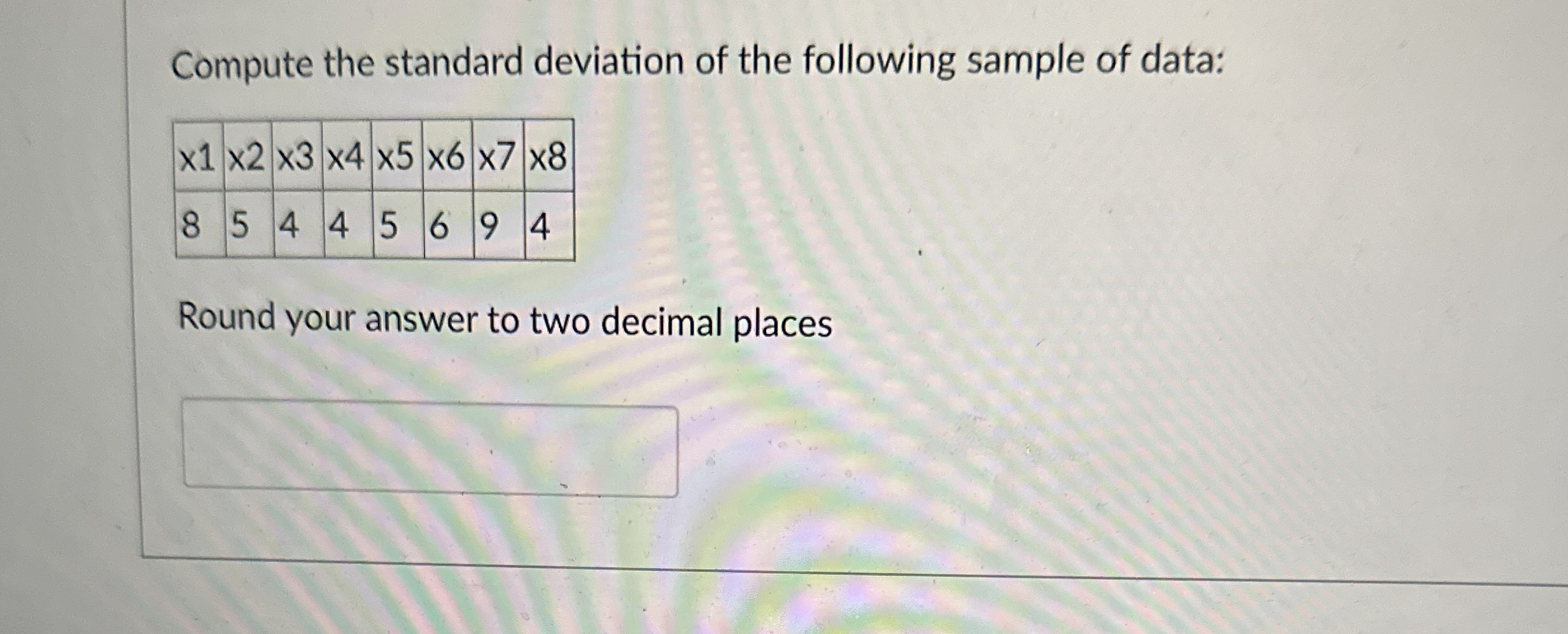 Solved Compute the standard deviation of the following | Chegg.com