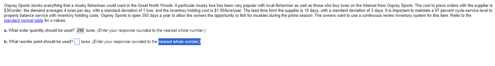 Solved b. ﻿What reorder point should be used?C. ﻿What is the | Chegg.com