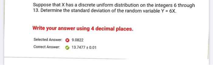 Solved Suppose that X has a discrete uniform distribution on | Chegg.com