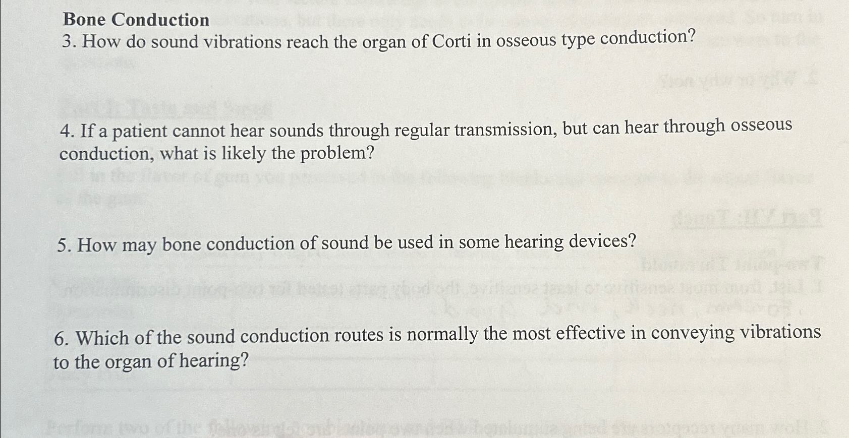 Solved Bone Conduction3. ﻿How do sound vibrations reach the | Chegg.com