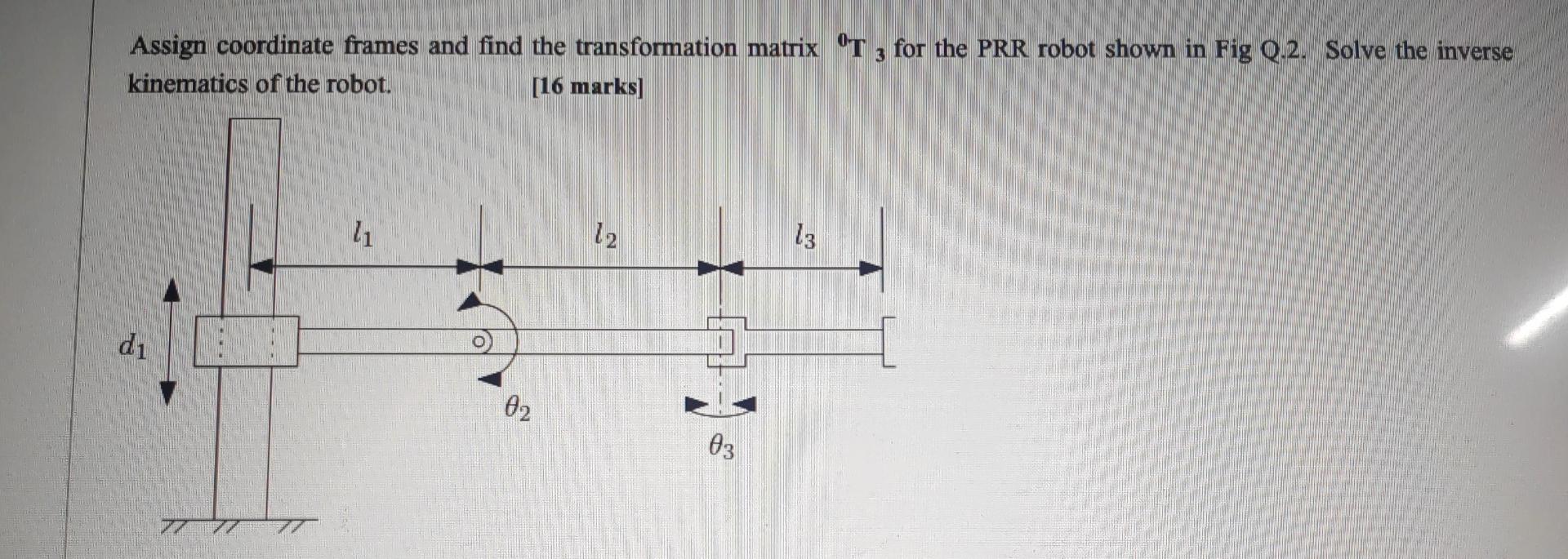 Solved Assign coordinate frames and find the transformation | Chegg.com