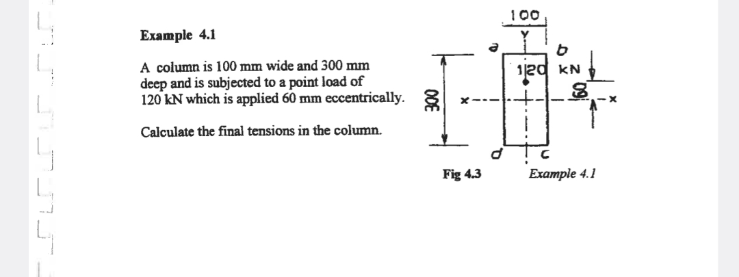Solved Example 4.1A column is 100mm ﻿wide and 300mm ﻿deep | Chegg.com