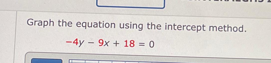 Solved Graph the equation using the intercept | Chegg.com