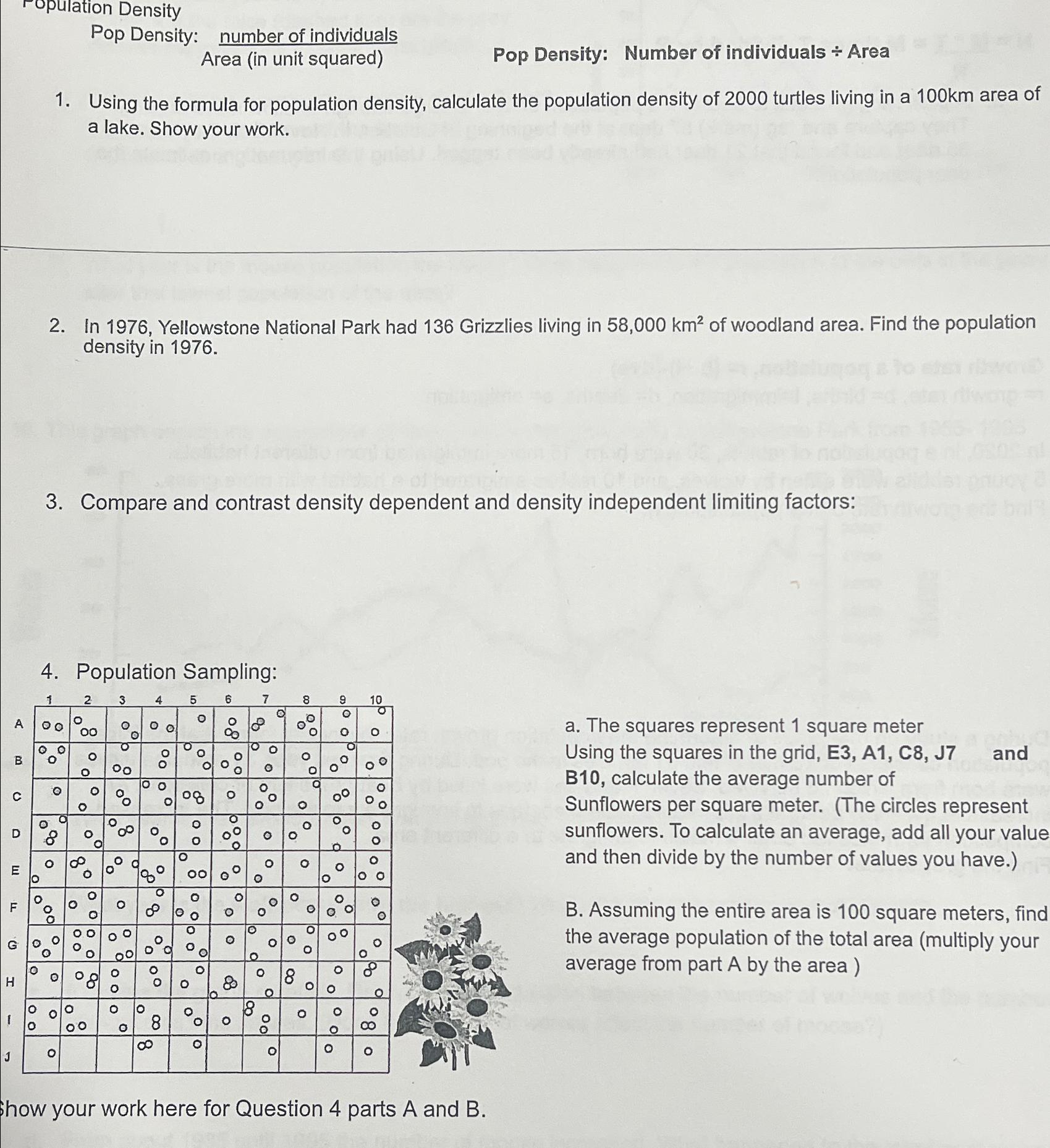 Solved opulation DensityPop Density:number of | Chegg.com