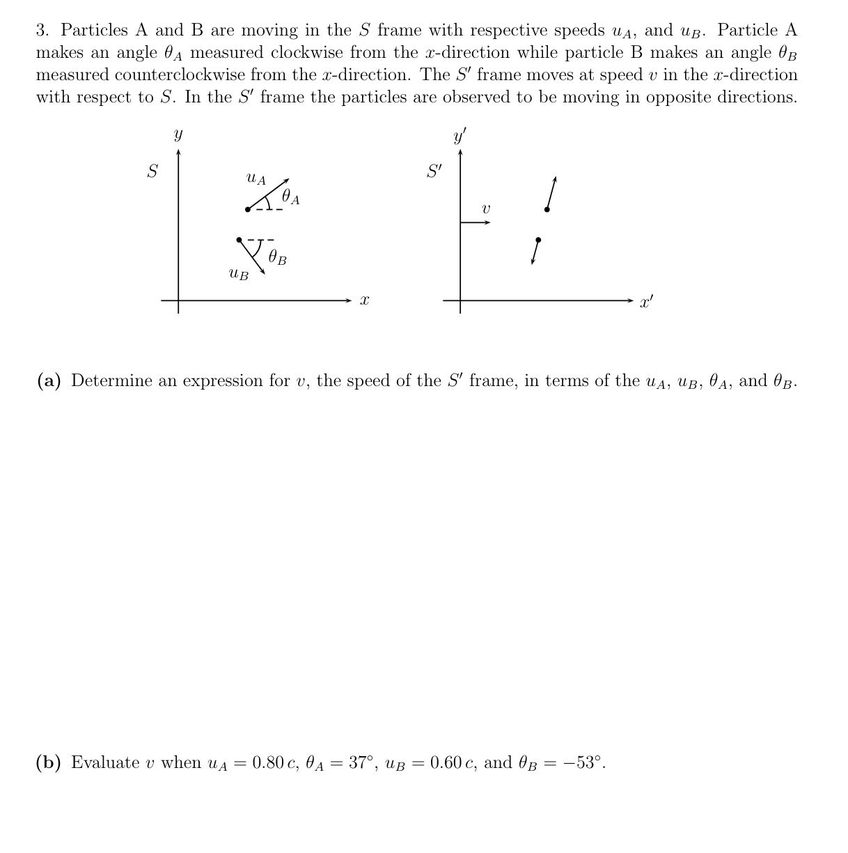 Solved Particles A and B ﻿are moving in the S ﻿frame with | Chegg.com