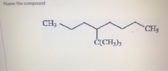 Solved Name the compound CH CH, C(CH3)3 | Chegg.com