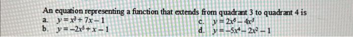 Solved An equation representing a function that extends from | Chegg.com