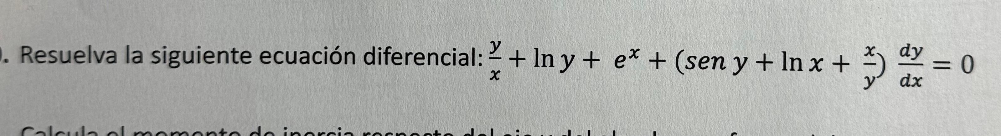 Solved Resuelva la siguiente ecuación diferencial: | Chegg.com