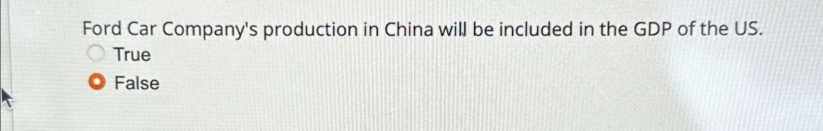 Solved Ford Car Company's production in China will be | Chegg.com