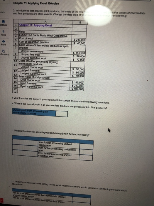 Solved Chapter 11: Applying Excel Exercise ints 2. In | Chegg.com