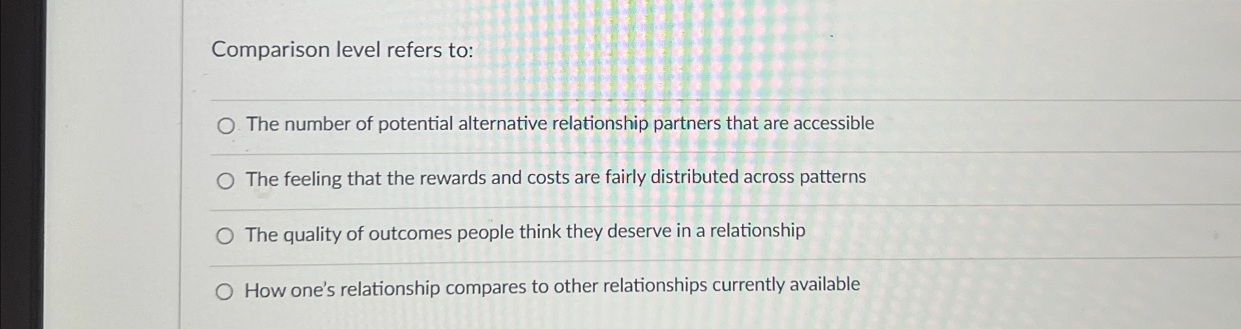 Solved Comparison level refers to:The number of potential | Chegg.com