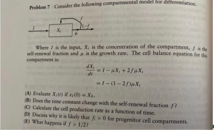 Solved Problem 7 Consider The Following Compartmental Model 9718