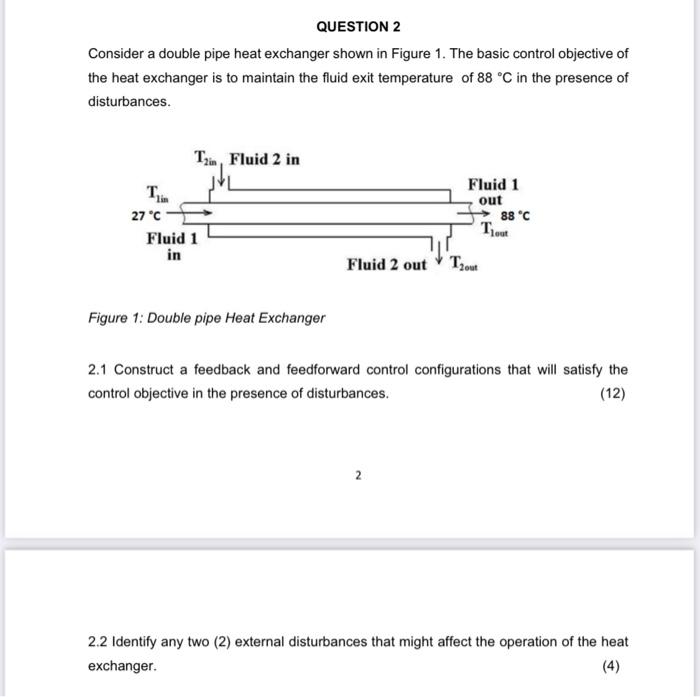 Solved QUESTION 2 Consider a double pipe heat exchanger | Chegg.com