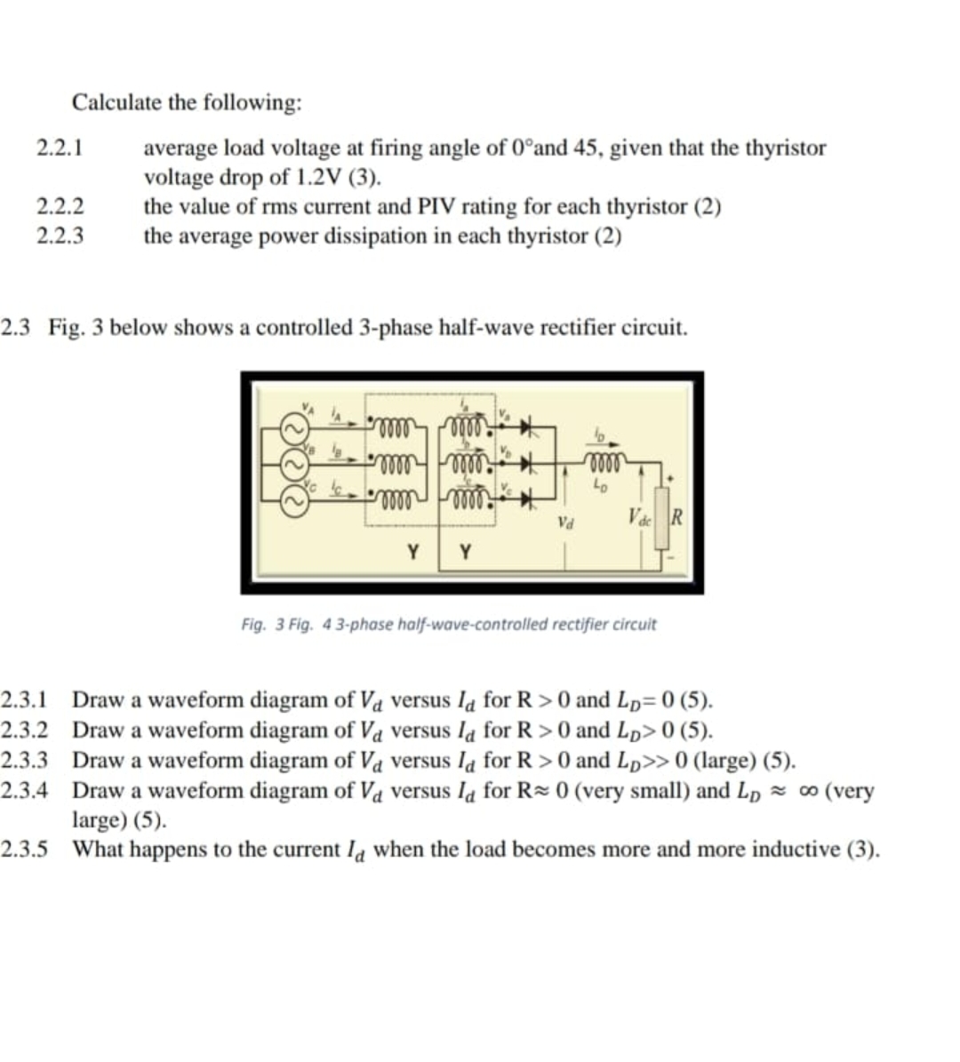 Solved Calculate the following:2.2.1 ﻿average load voltage | Chegg.com