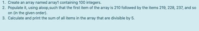 Solved 1 Create An Array Named Array1 Containing 100 4945