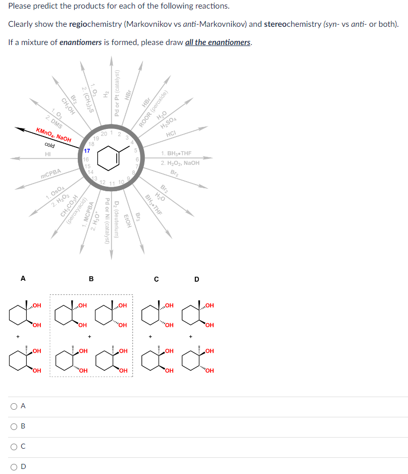 Solved Please predict the products for each of the following | Chegg.com