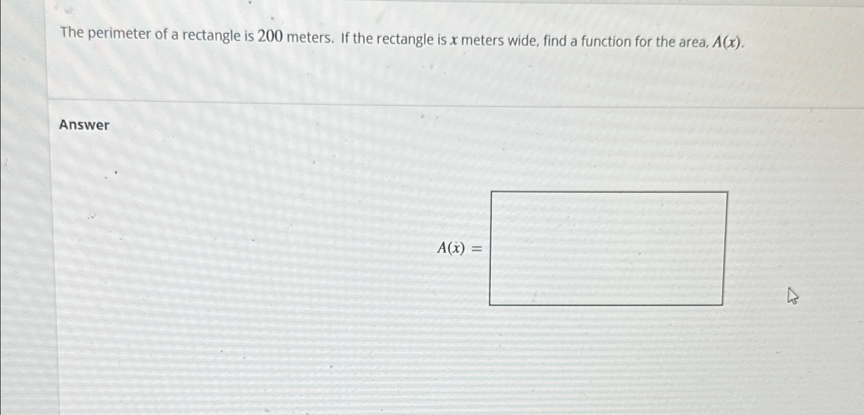 Solved The perimeter of a rectangle is 200 ﻿meters. If the | Chegg.com