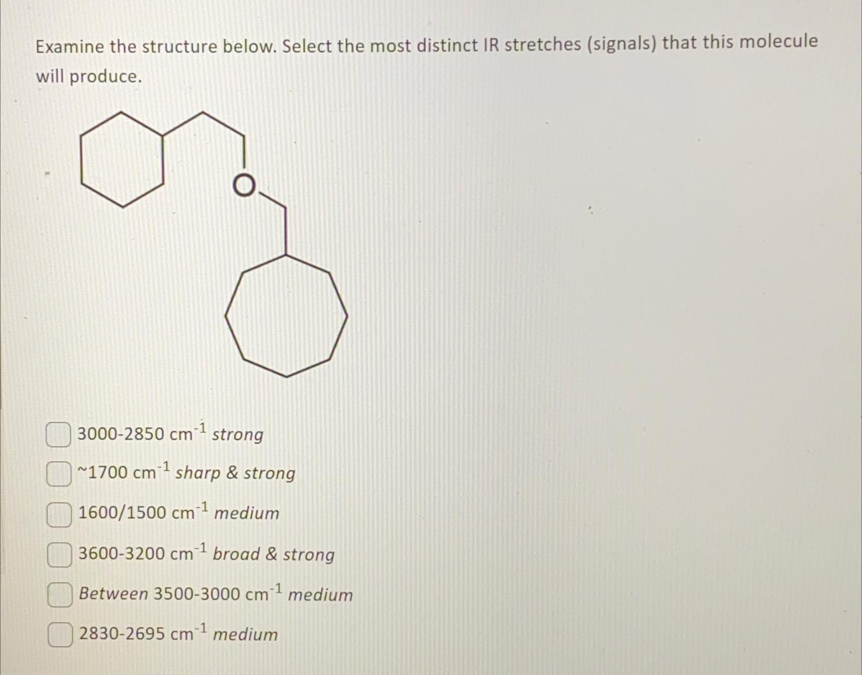 Solved Examine the structure below. Select the most distinct | Chegg.com