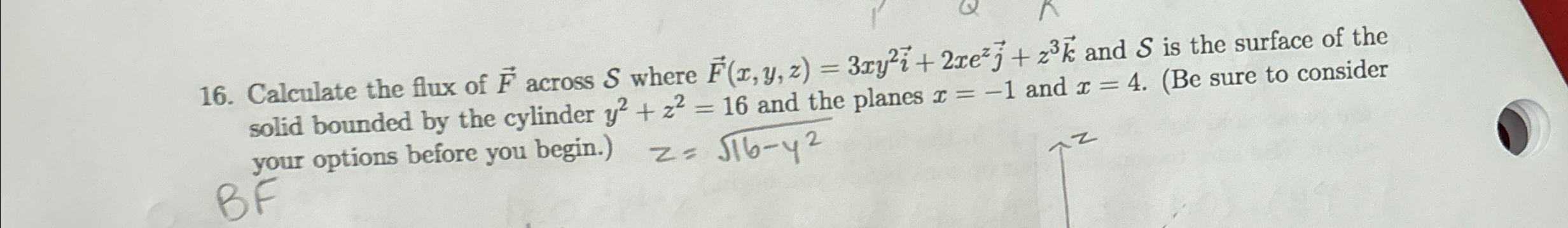 Solved Calculate the flux of vec(F) ﻿across S ﻿where | Chegg.com