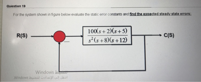 Solved Question 19 For the system shown in figure below | Chegg.com