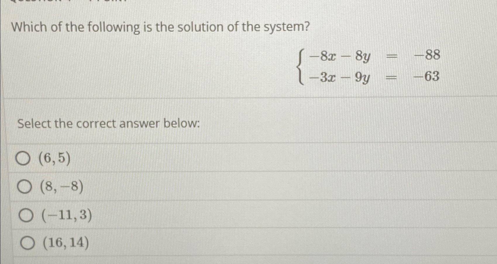 Solved Which of the following is the solution of the | Chegg.com