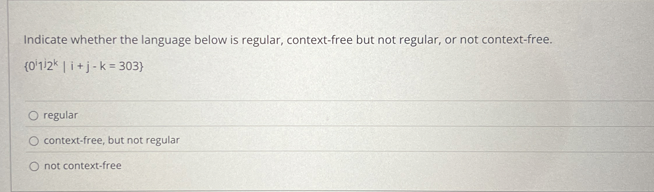 Solved Indicate whether the language below is regular, | Chegg.com