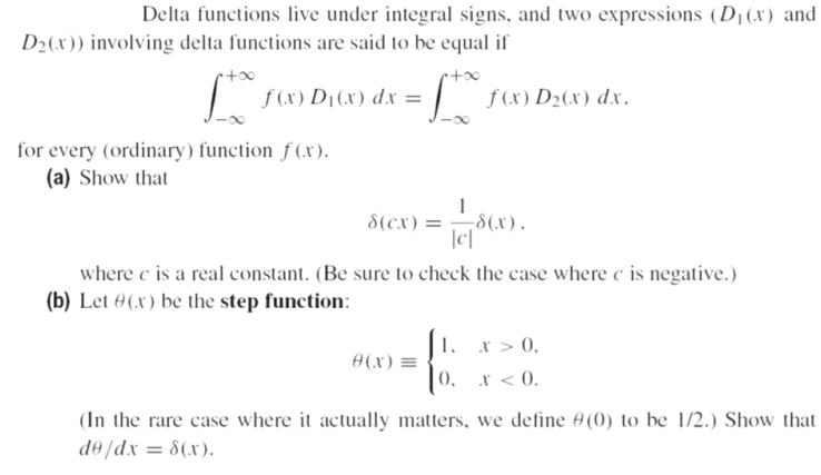 Solved Delta functions live under integral signs, and two | Chegg.com