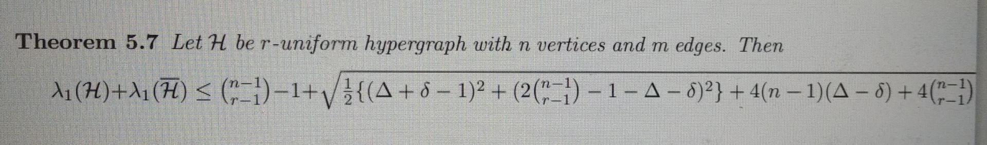 Solved Theorem 5.7 Let H be r-uniform hypergraph with n | Chegg.com