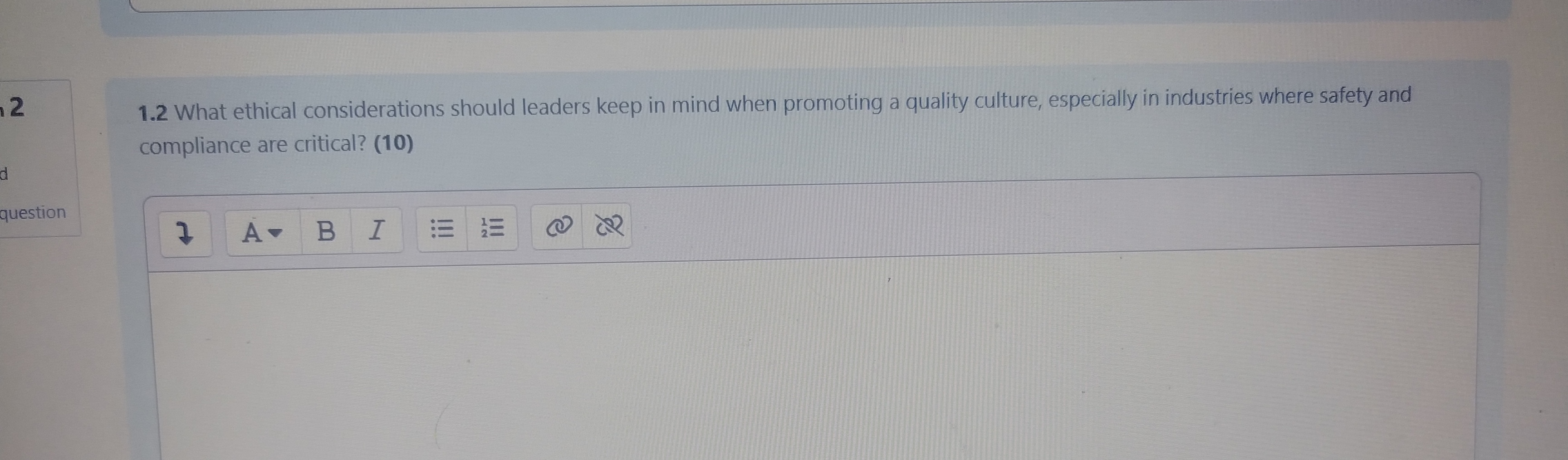 Solved 1.2 ﻿What ethical considerations should leaders keep | Chegg.com