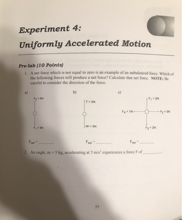 Solved Experiment 4: Uniformly Accelerated Motion Pre-lab | Chegg.com Solved Experiment 4: Uniformly Accelerated Motion Pre-lab | Chegg.com