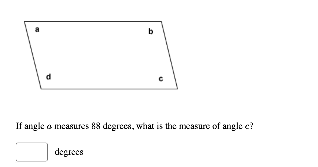 Solved If angle a measures 88 ﻿degrees, what is the measure | Chegg.com