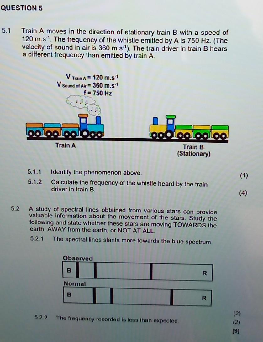 Solved 1 Train A moves in the direction of stationary train | Chegg.com