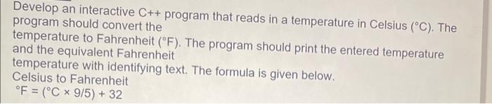 Solved Develop an interactive C++ program that reads in a | Chegg.com