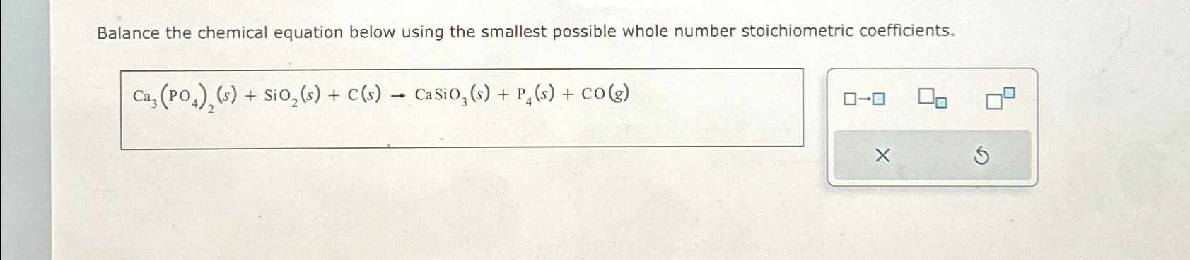 Solved Balance the chemical equation below using the | Chegg.com