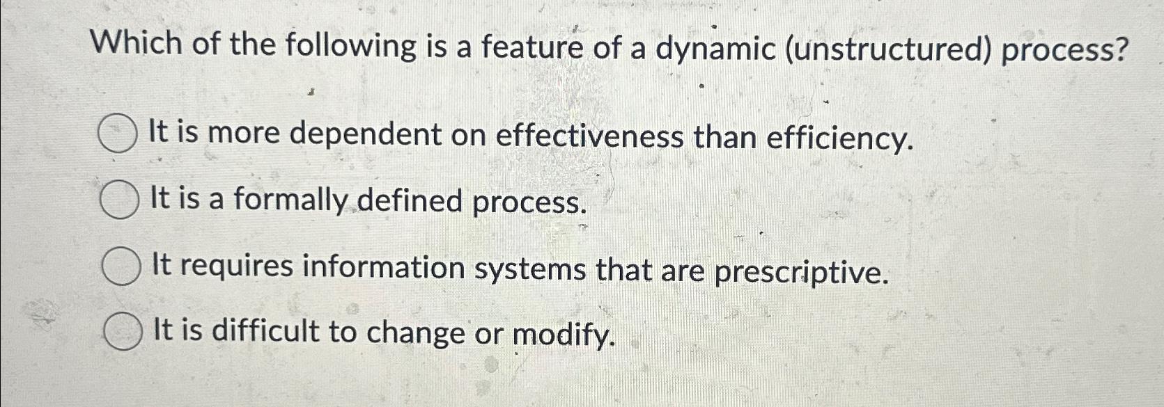 Solved Which of the following is a feature of a dynamic | Chegg.com