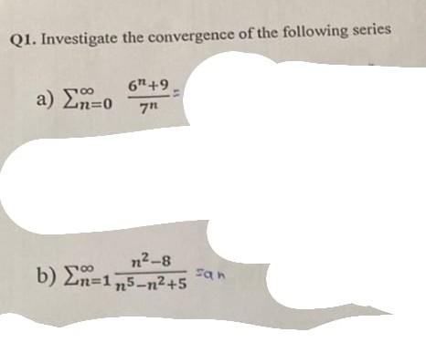 Solved Q1. Investigate the convergence of the following | Chegg.com