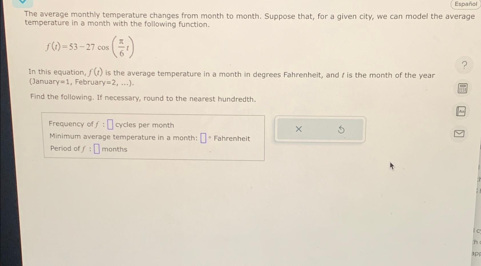 The average monthly temperature changes from month to | Chegg.com