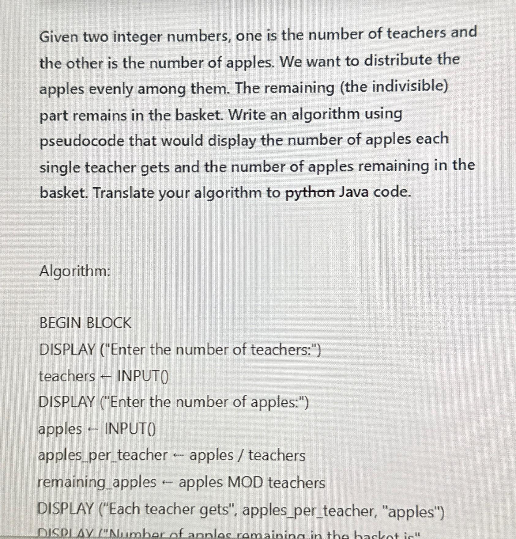 Solved Given two integer numbers, one is the number of | Chegg.com