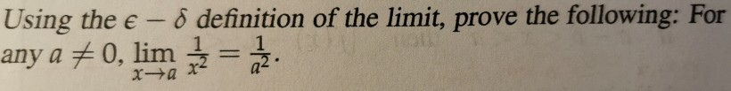 Solved Using the e - 8 definition of the limit, prove the | Chegg.com