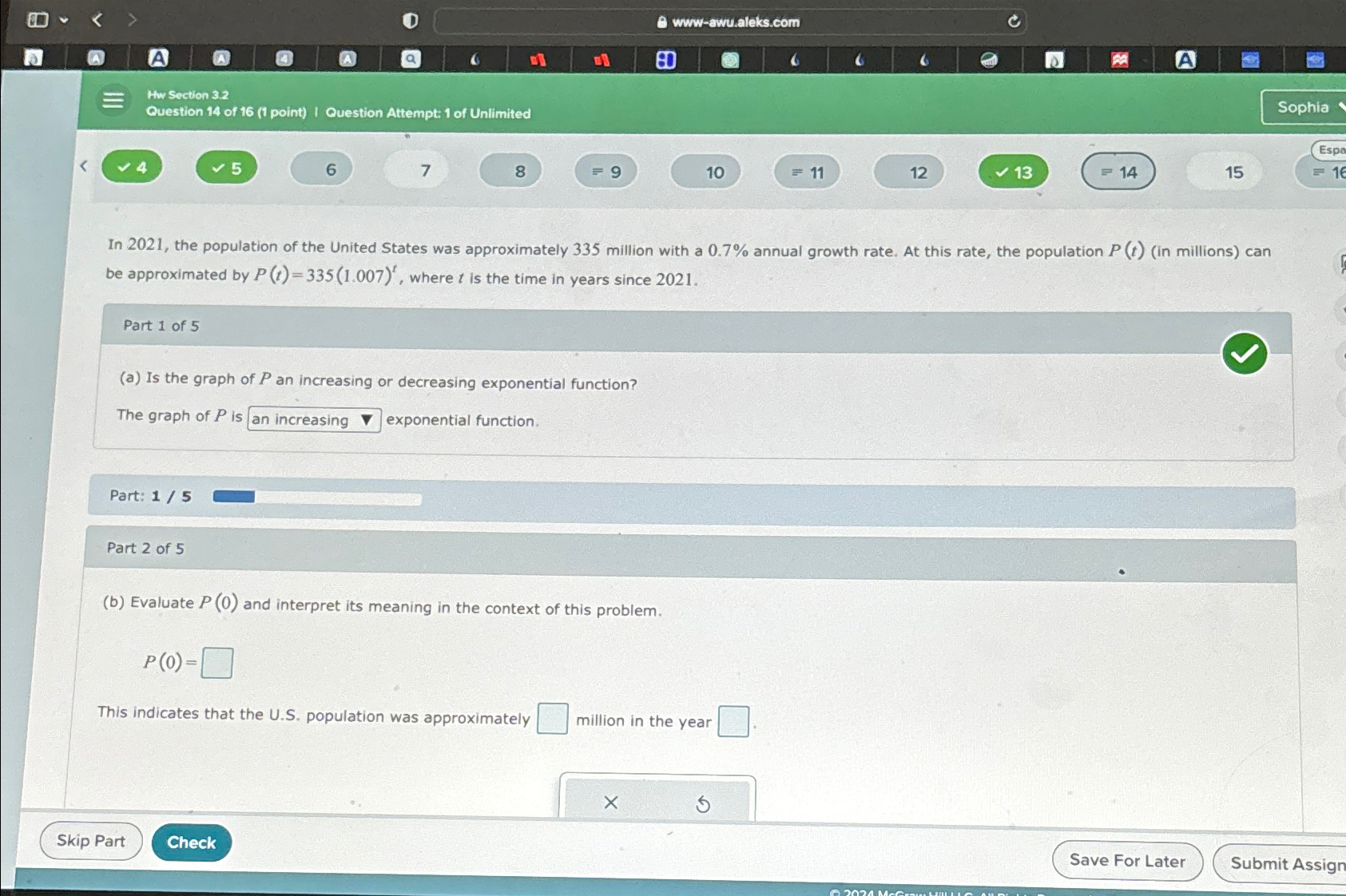 Solved Hw Section 3.2Question 14 ﻿of 16 (1 ﻿point) ﻿I | Chegg.com