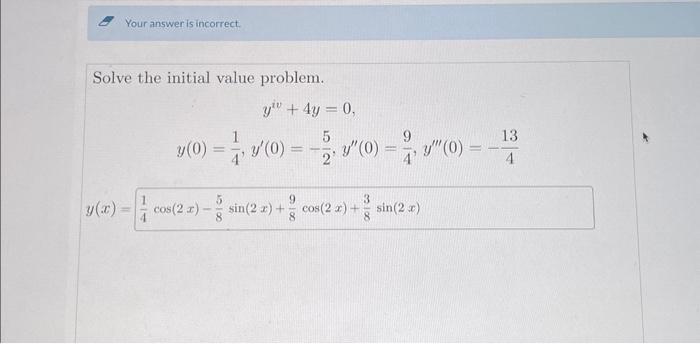 Solved Solve the initial value problem. | Chegg.com