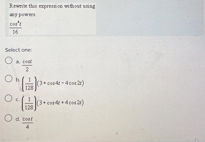 Solved Rewrite this expression without using any powers. | Chegg.com