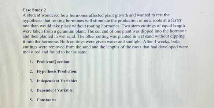 Solved Scientific Method Case Studies Read each of the | Chegg.com