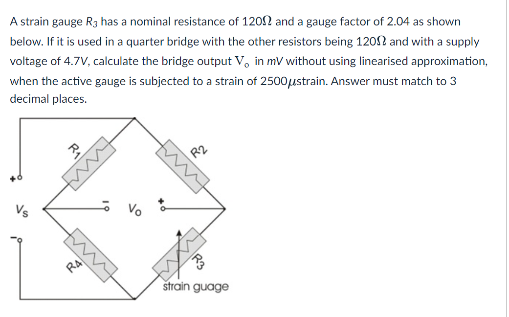 Solved A strain gauge R3 ﻿has a nominal resistance of 120Ω | Chegg.com