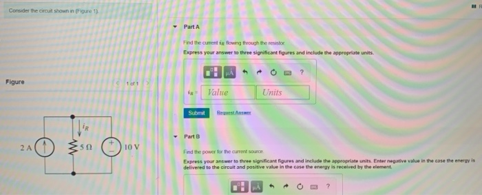 Solved Consider the circuit shown in Figure 1) Part A Find | Chegg.com