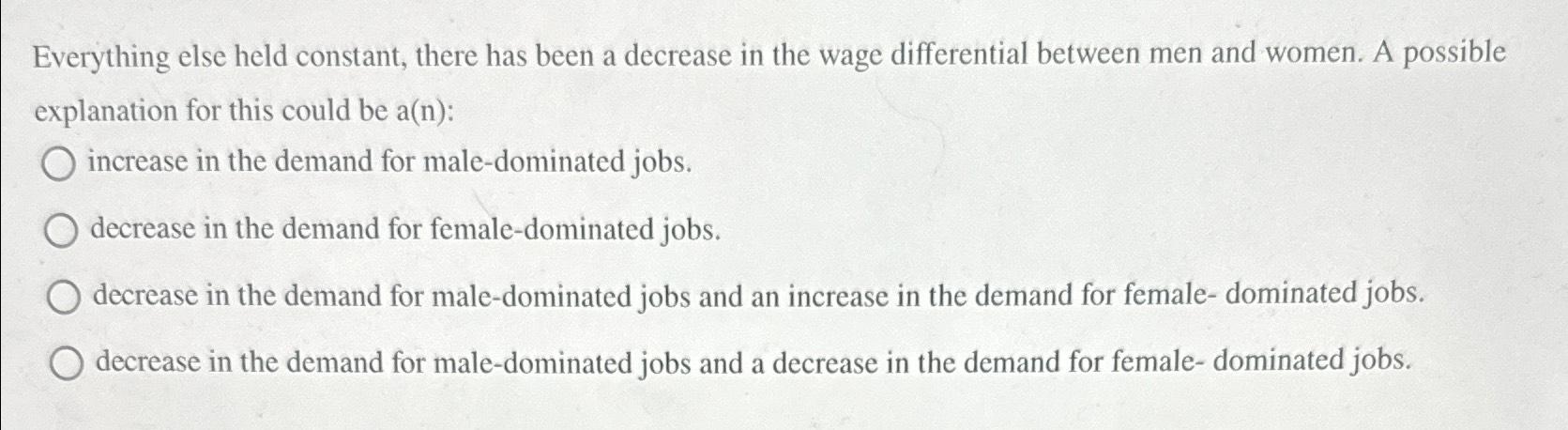 Solved Everything else held constant, there has been a | Chegg.com