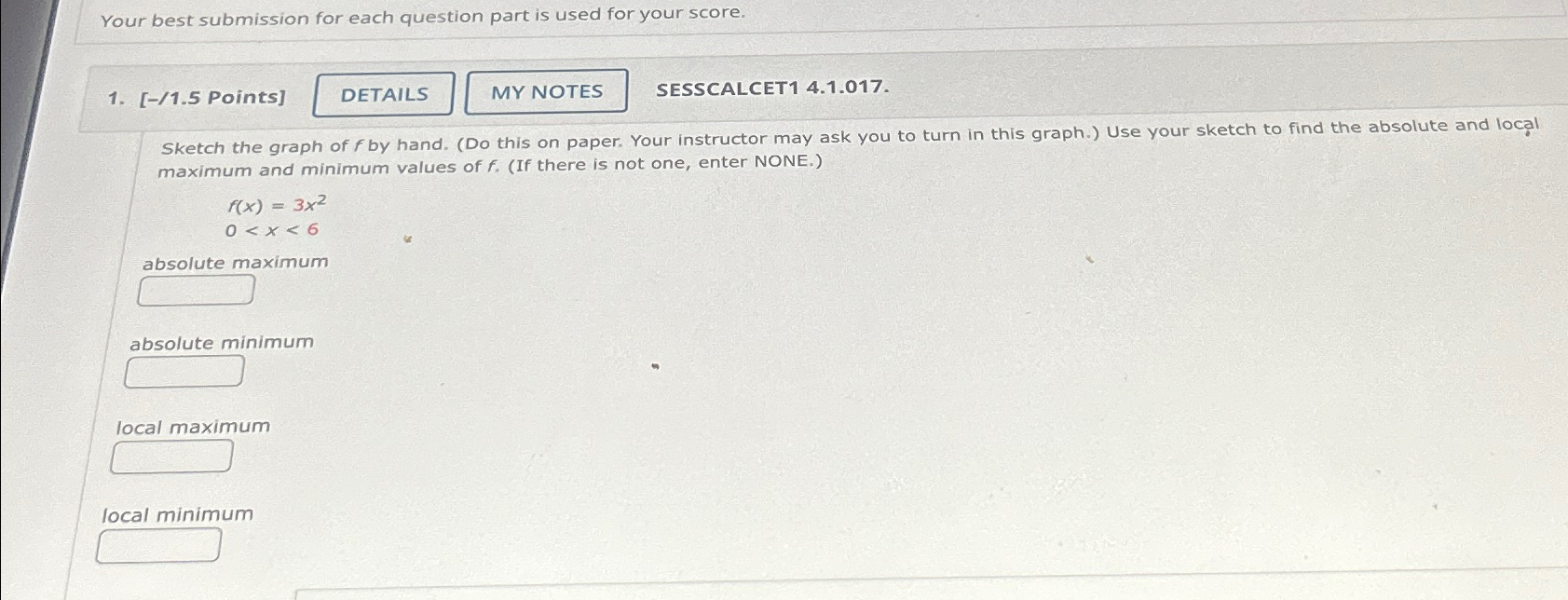 Solved Your best submission for each question part is used | Chegg.com