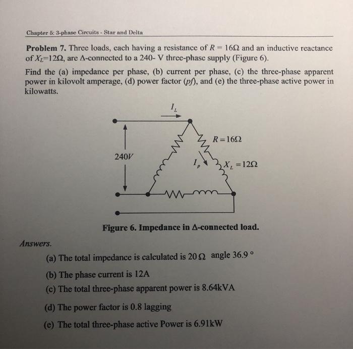 Solved Chapter 5: 3-phase Circuits - Star and Delta Problem | Chegg.com
