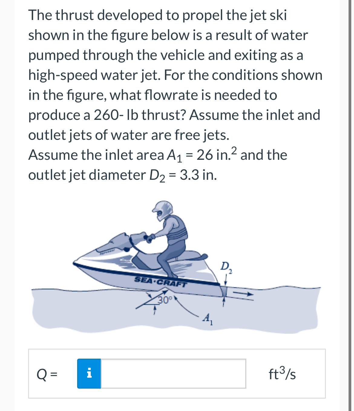 Solved The thrust developed to propel the jet skishown in | Chegg.com